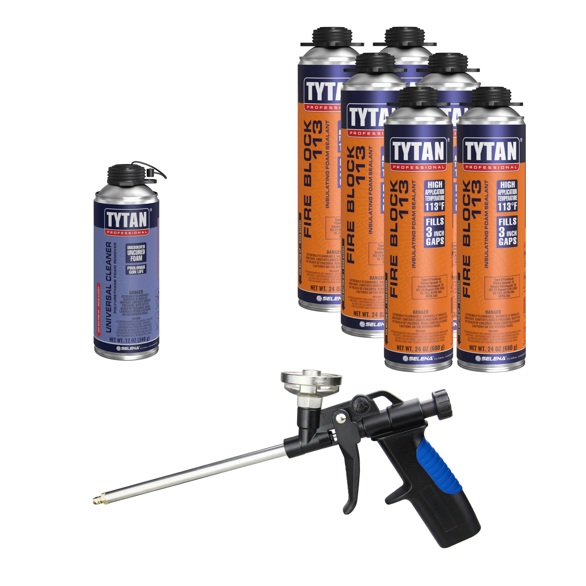 Fire Block 113 Orange Foam 24 oz Kit (6 Pack) for Gaps & Crack Sealing ...
