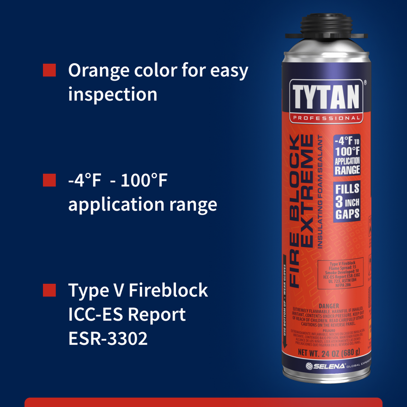 Fire Block Extreme Orange Foam 24 oz (12 Pack) for Gaps & Crack Sealin ...